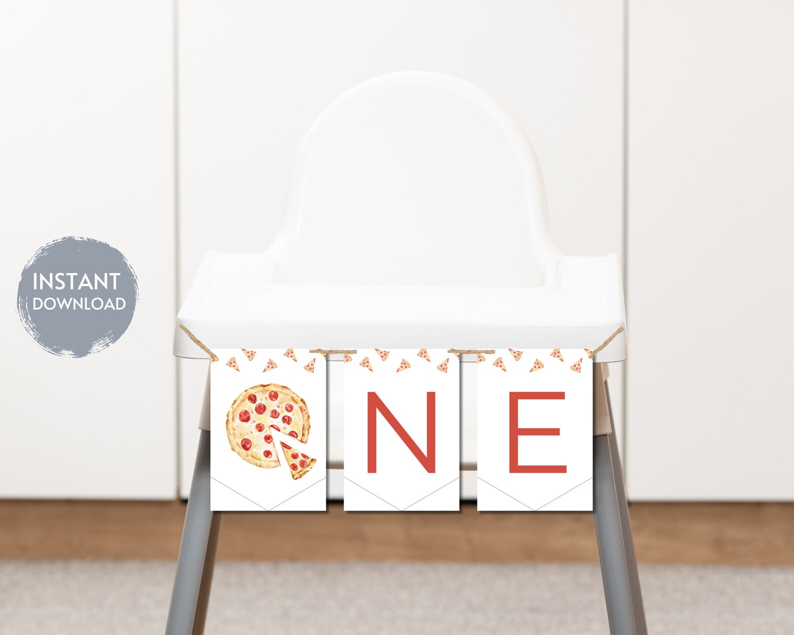 PIZZA High Chair Banner, Slice of Fun, Slice Slice Baby, Pizzeria ...