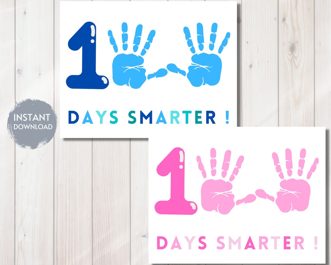 100th Day of School Handprint Template, Keepsake (digital Download) - Etsy