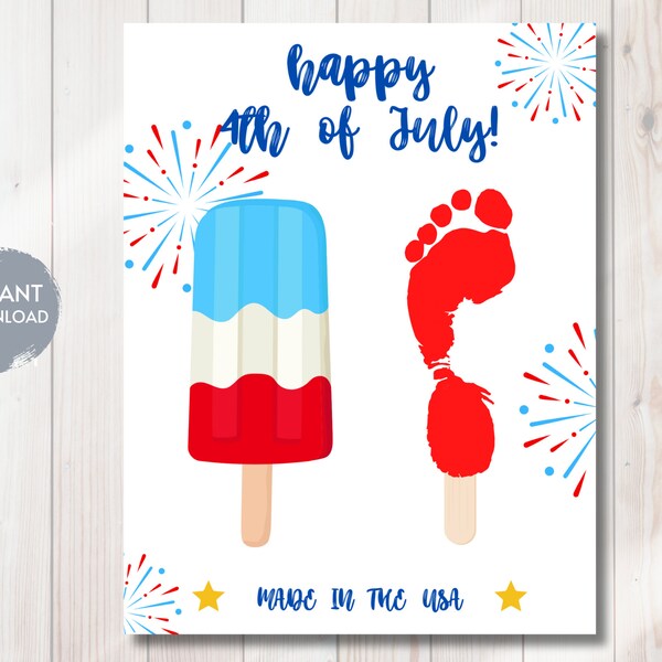 4th of July Baby Footprint - Etsy