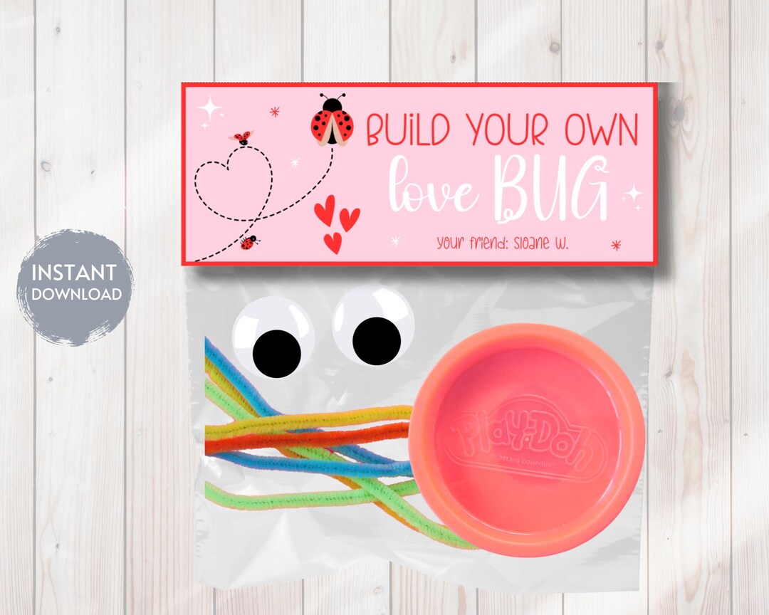 Build Your Own Love Bug Bag Topper, Make Your Own Lady Bug Tag, Non ...