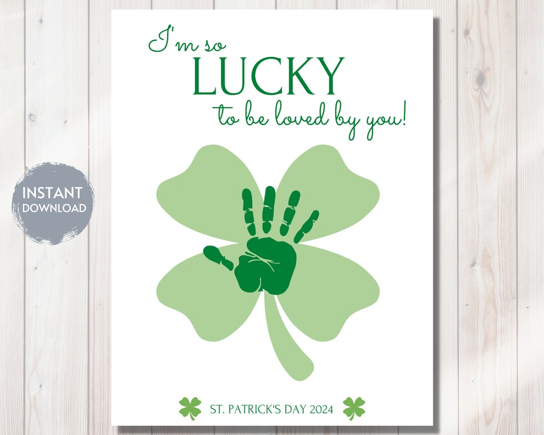 St. Patrick's Day Template Four Leaf Clover, HANDPRINT Craft, Saint ...
