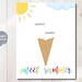 SUMMER Handprint Craft TEMPLATE, Ice Cream Paint Craft, Beach Activity ...