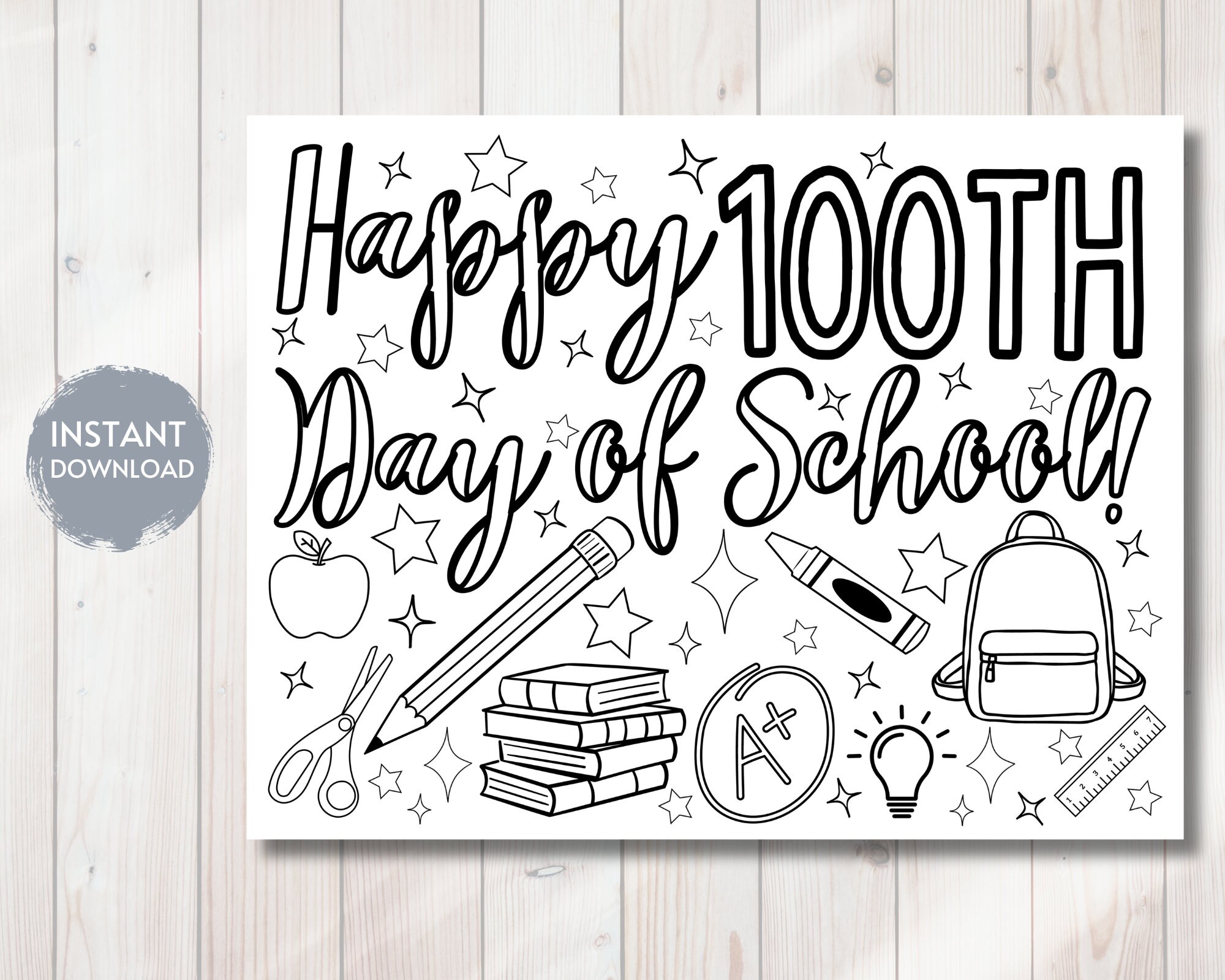 100th Day of School Coloring Page, 100 Days Smarter Activity Sheet ...