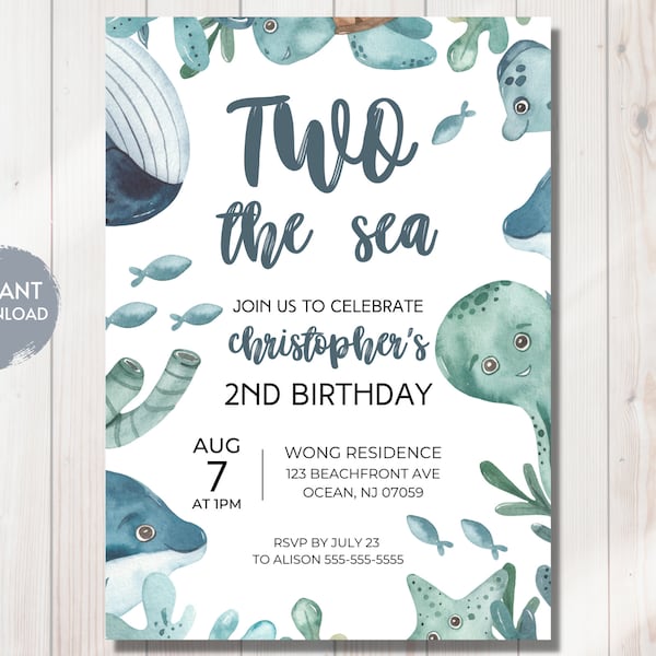 Aquarium Invitation - Etsy