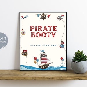Pirate Theme Party Signs Bundle, Pirate Birthday Decorations, Cards ...