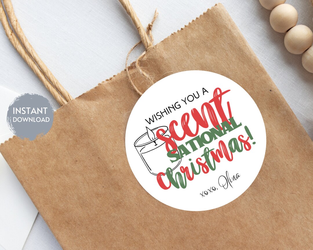 Scentsational Christmas Tag Template, Xmas Candle Gift Tag, Holiday ...