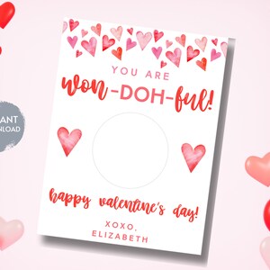 Play Dough Valentine's Cards Printable, Valentine Gift for Kids, School ...