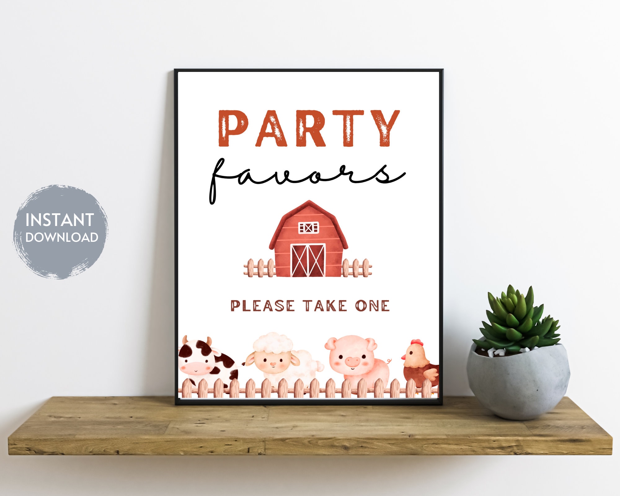 Farm Animal Party Sign Bundle, Editable Barnyard Birthday Decorations ...