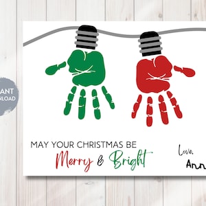 Christmas Handprint Craft Template, Digital Download, Daycare Craft ...