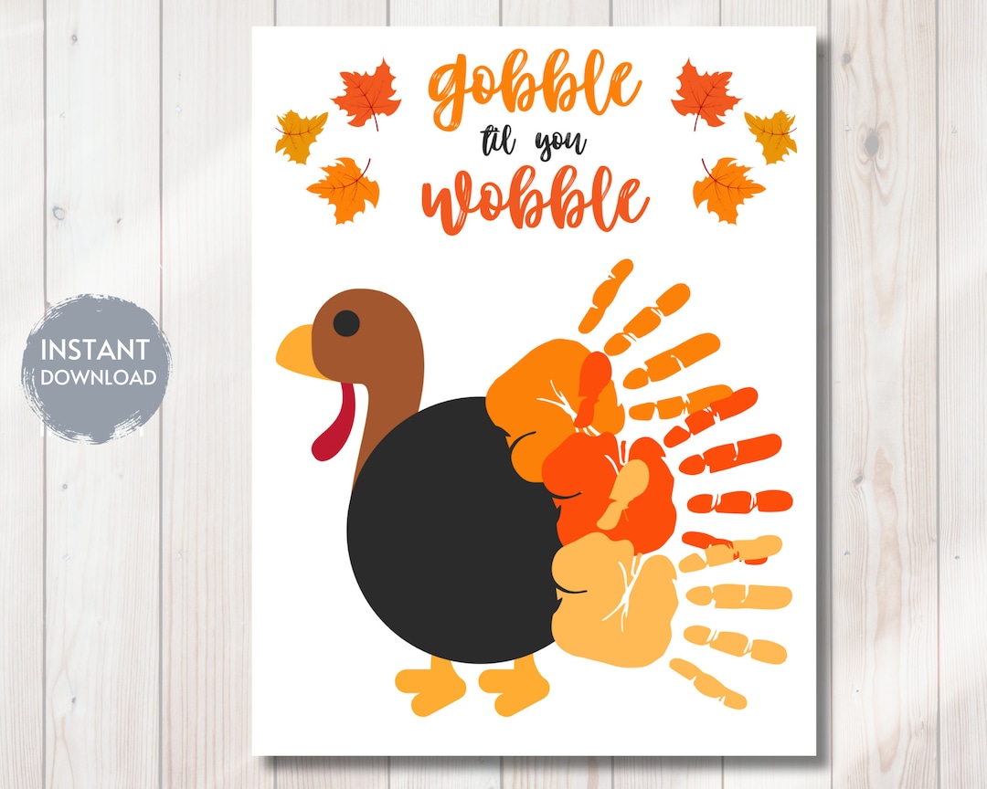 Thanksgiving Handprint Craft TEMPLATE, Turkey Handprint Craft, Instant ...