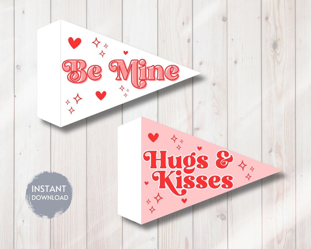Valentine's Day Pennant, Valentine's Day Basket Flag, Love Basket Flag ...