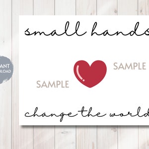 Small Hands Change the World Handprint TEMPLATE, Digital Download, MLK ...