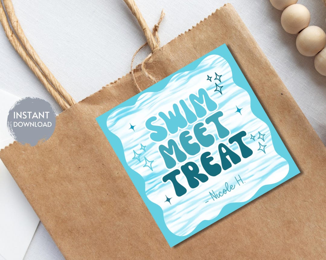 Swim Meet Tag Template, Pool Fuel Gift Tag, Swim Meet Treat Tag ...