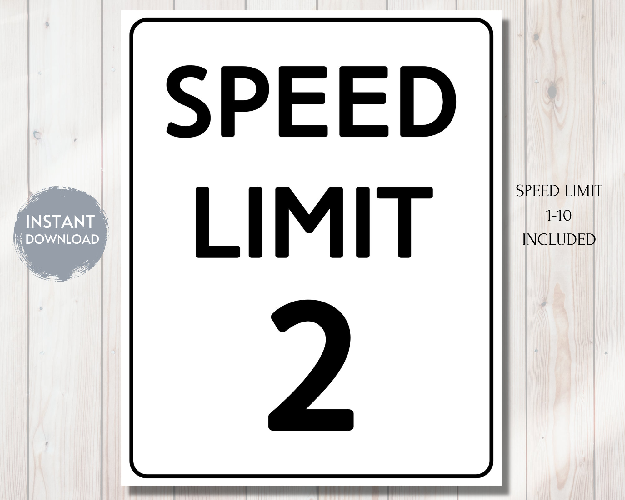 SPEED LIMIT Race Car Birthday Party Sign 1 to 10 Included - Etsy