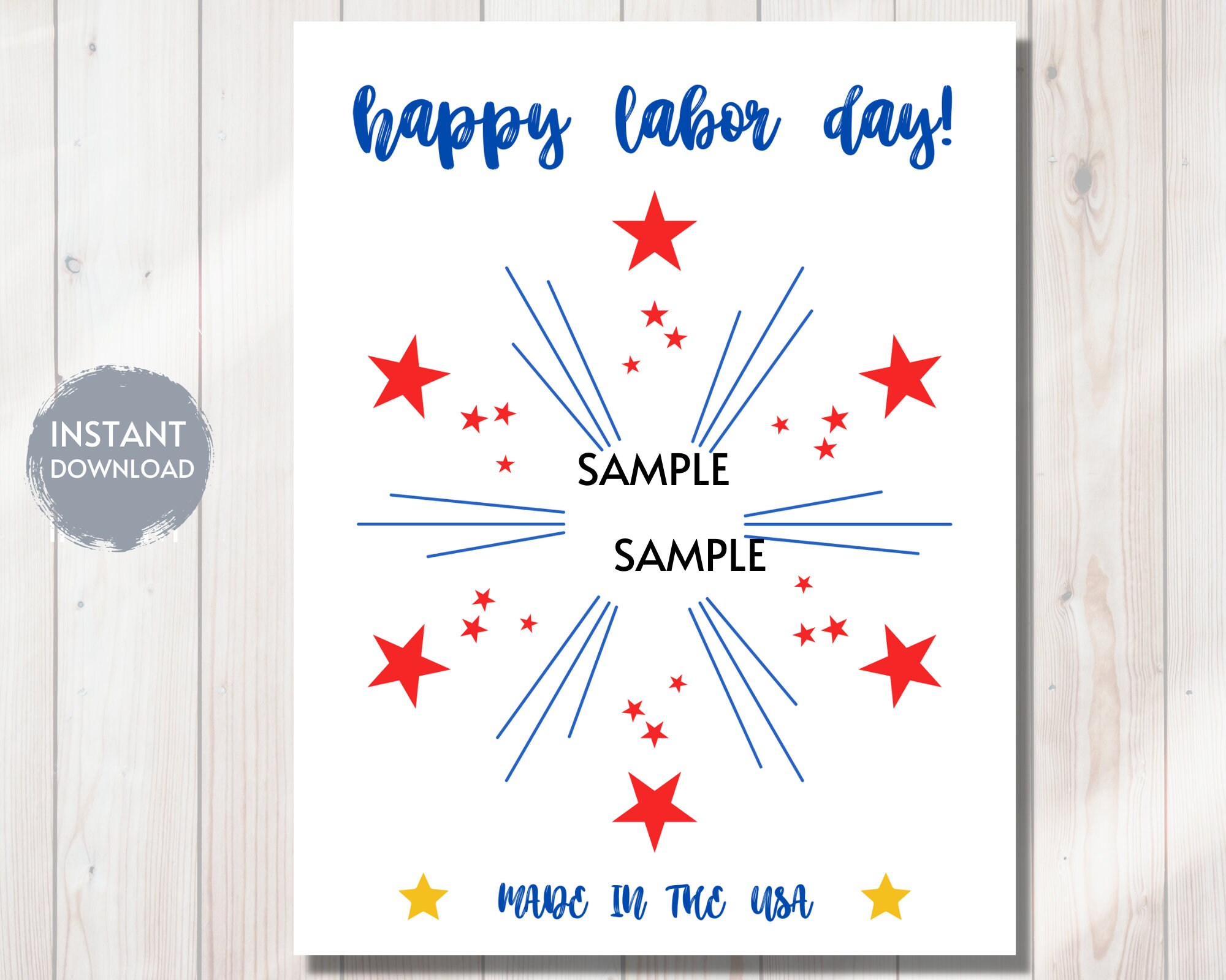 Labor Day Handprint Template Digital Download Kids Craft - Etsy