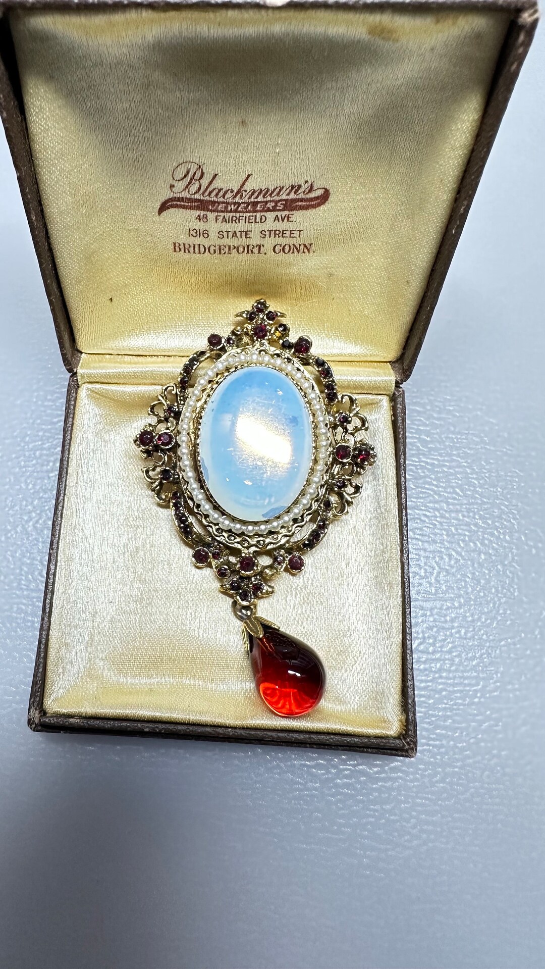 Beautiful (RARE) Vintage 1940's PAULINE RADER Moonglow & Topaz Pearl ...