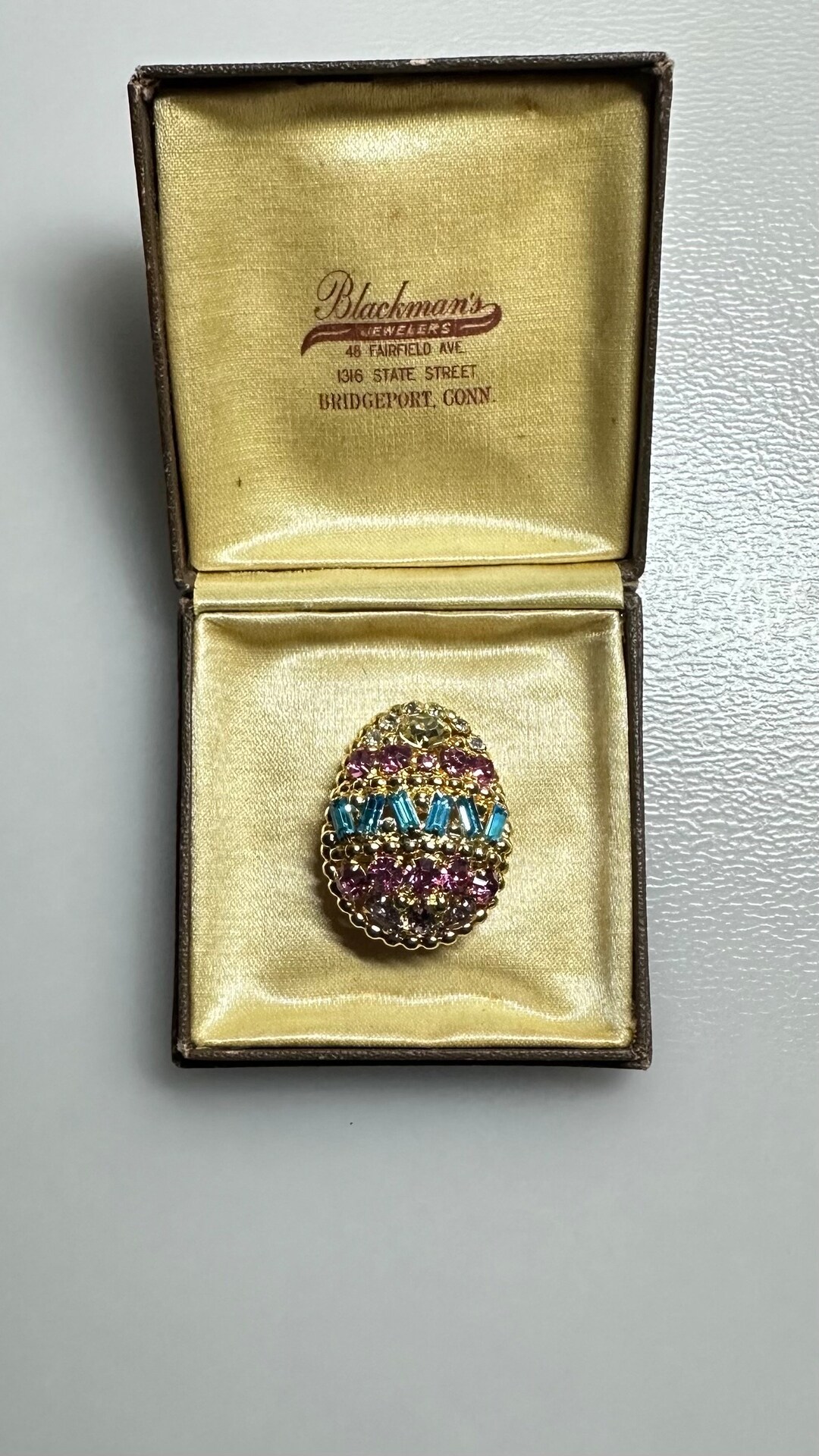 Beautiful (RARE) Vintage 1960’s NAPIER Gold Blue and Pink Crystal ...