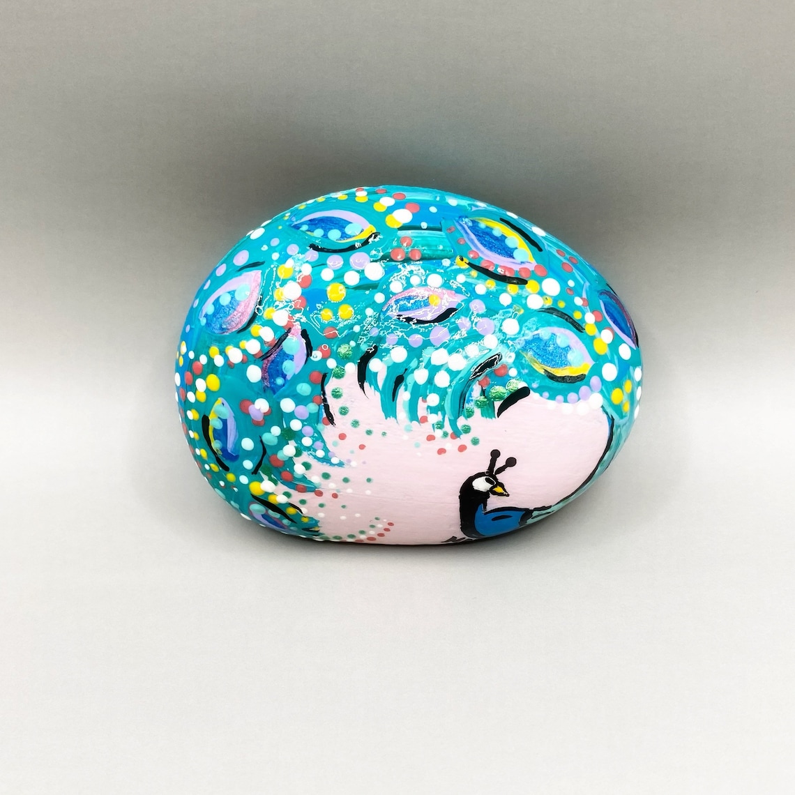 Painted Stone Home Office Desk Decor Rock Paper Weight - Etsy