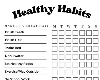 Healthy Habits Checklist, Kids Daily Routine, Printable Daily Routine ...