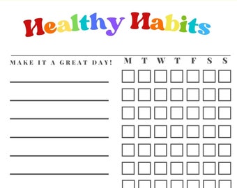 Healthy Habits Checklist, Kids Daily Routine, Printable Daily Routine ...