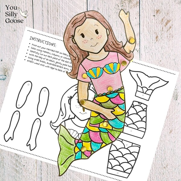 Mermaid Paper Dolls - Etsy