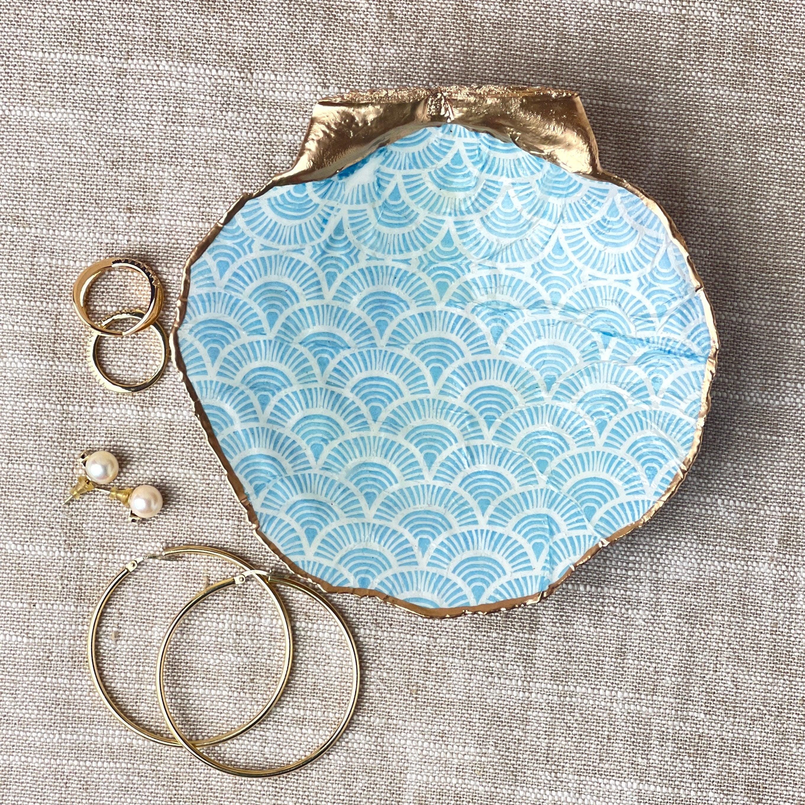 Blue Pattern Scallop Shell - Etsy
