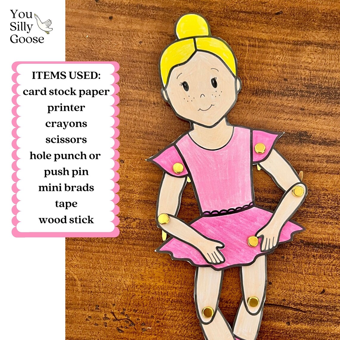 Craft paper Doll Ballerina Craft Articulated Doll Paper Craft Art ...