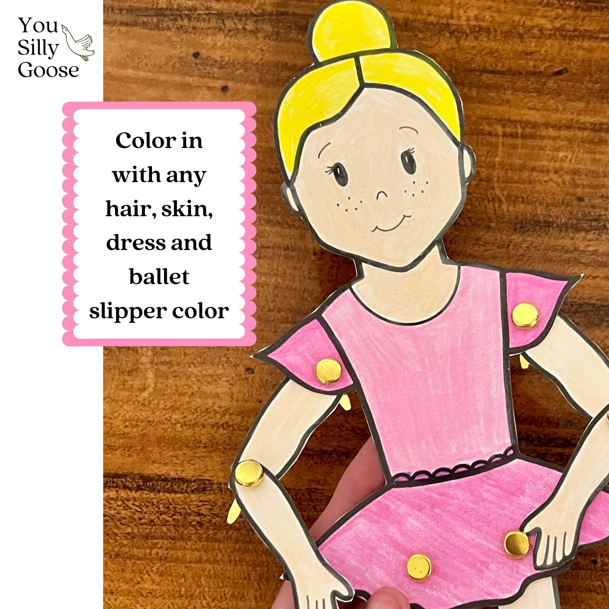 Craft paper Doll Ballerina Craft Articulated Doll Paper Craft Art ...