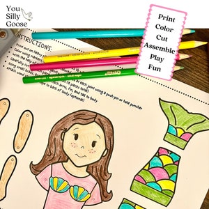 Craft paper Doll Mermaid Craft Articulated Doll Paper - Etsy