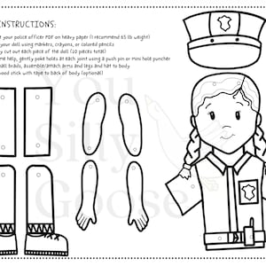 Craft paper Doll Police Officer Fire Fighter Articulated - Etsy