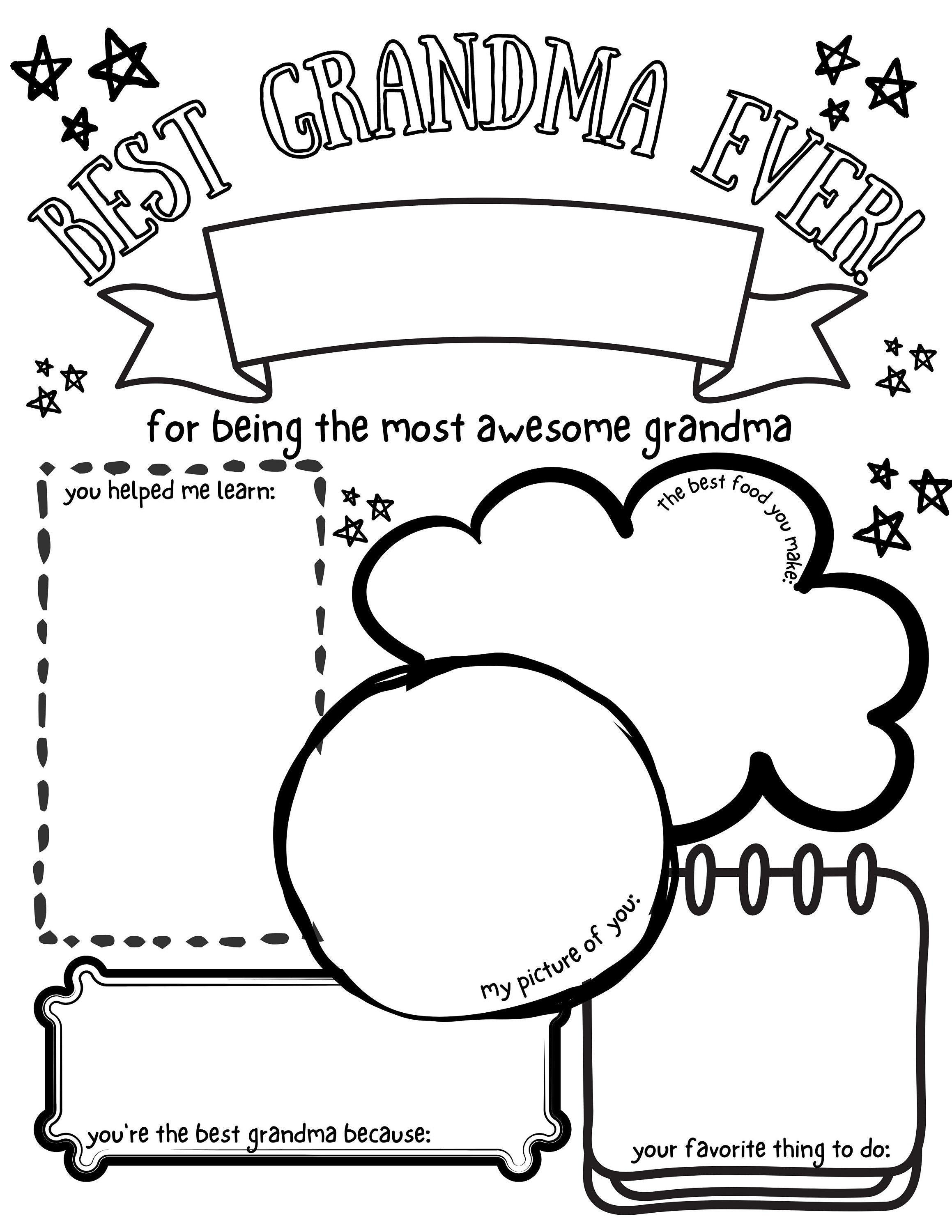 Grandma And Me Coloring Pages