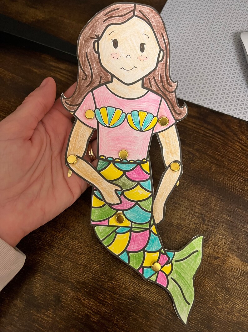 Craft paper Doll Mermaid Craft Articulated Doll Paper - Etsy