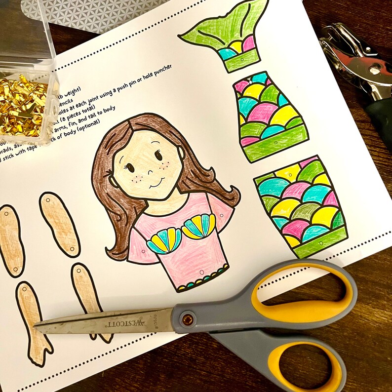 Craft paper Doll Mermaid Craft Articulated Doll Paper - Etsy