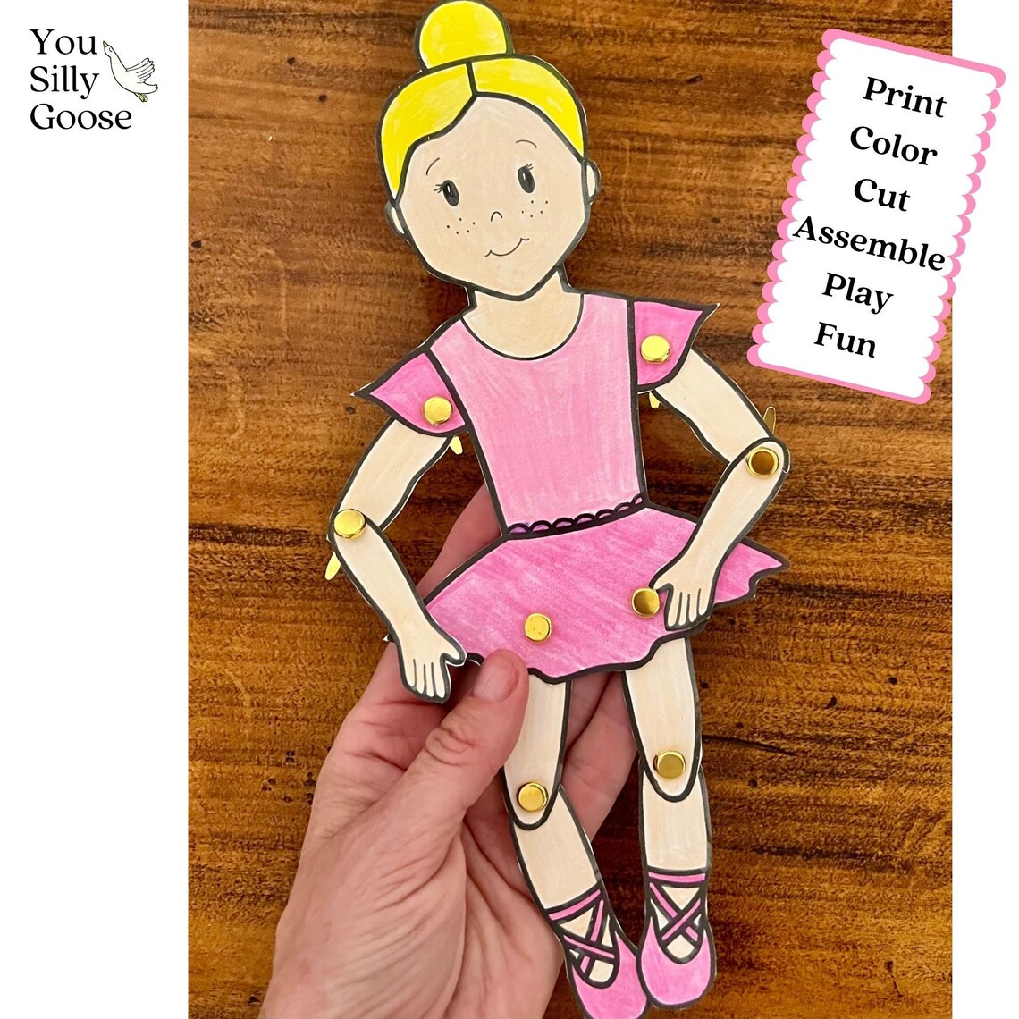 Craft paper Doll Ballerina Craft Articulated Doll Paper Craft Art ...