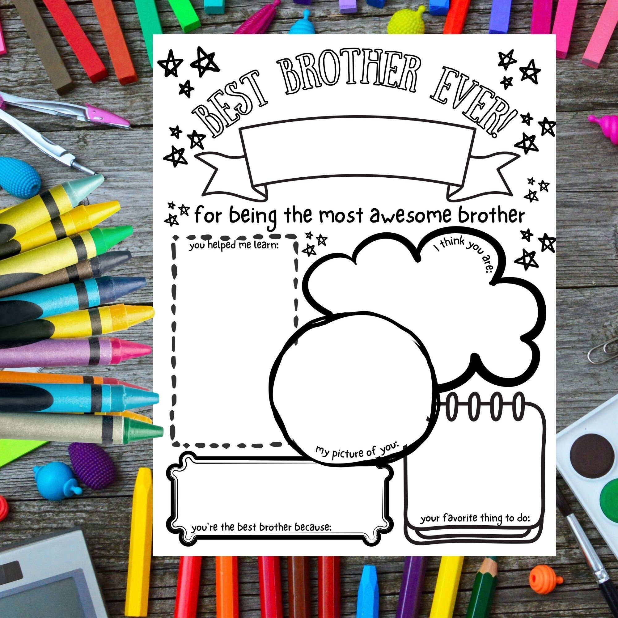 Best Brother Coloring Pages
