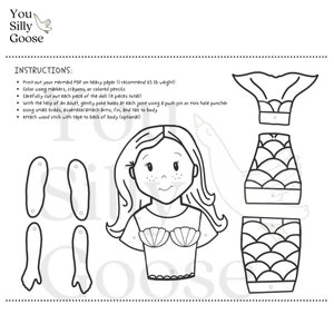 Craft paper Doll Mermaid Craft Articulated Doll Paper - Etsy