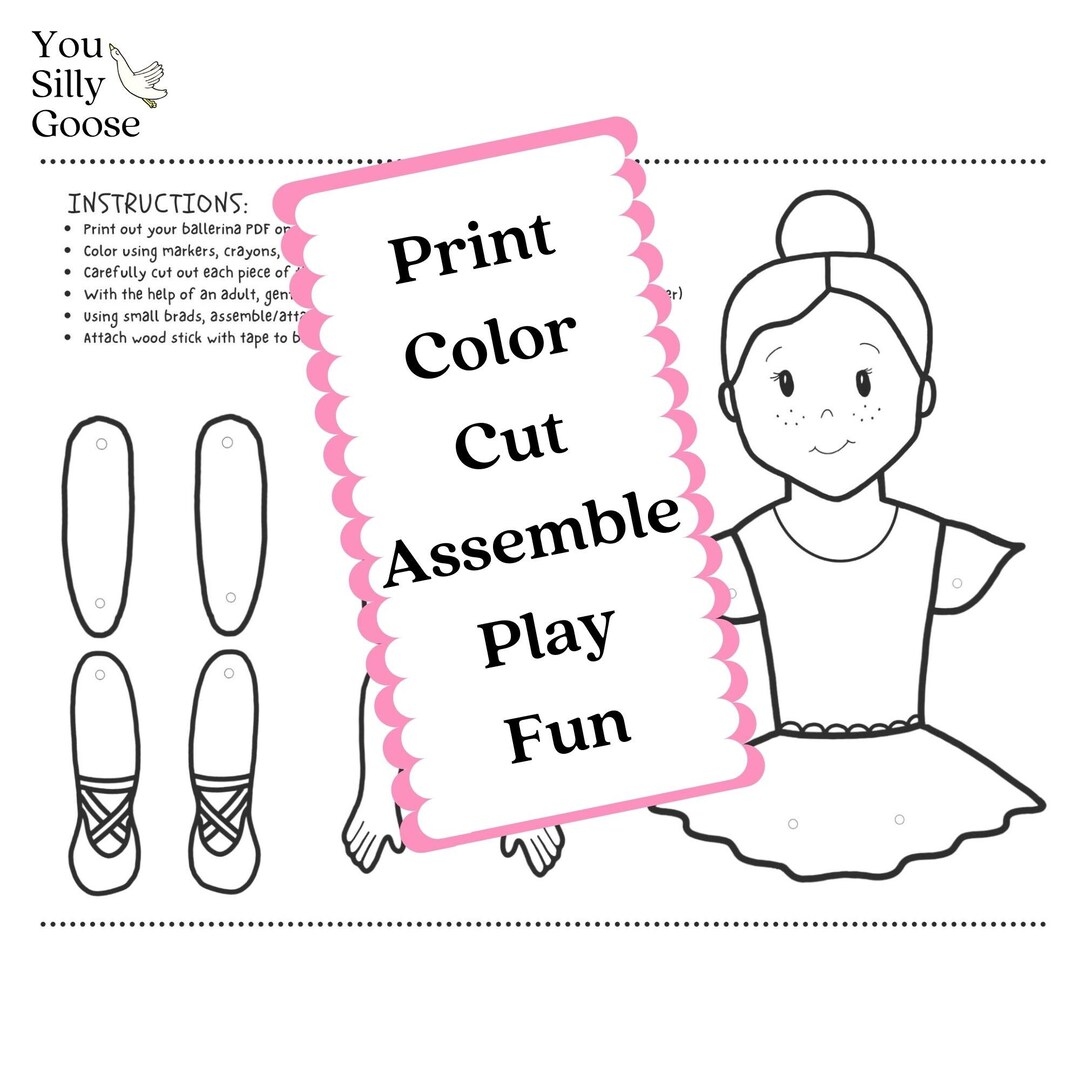 Craft paper Doll Ballerina Craft Articulated Doll Paper Craft Art ...