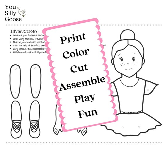 Craft paper Doll Ballerina Craft Articulated Doll Paper - Etsy