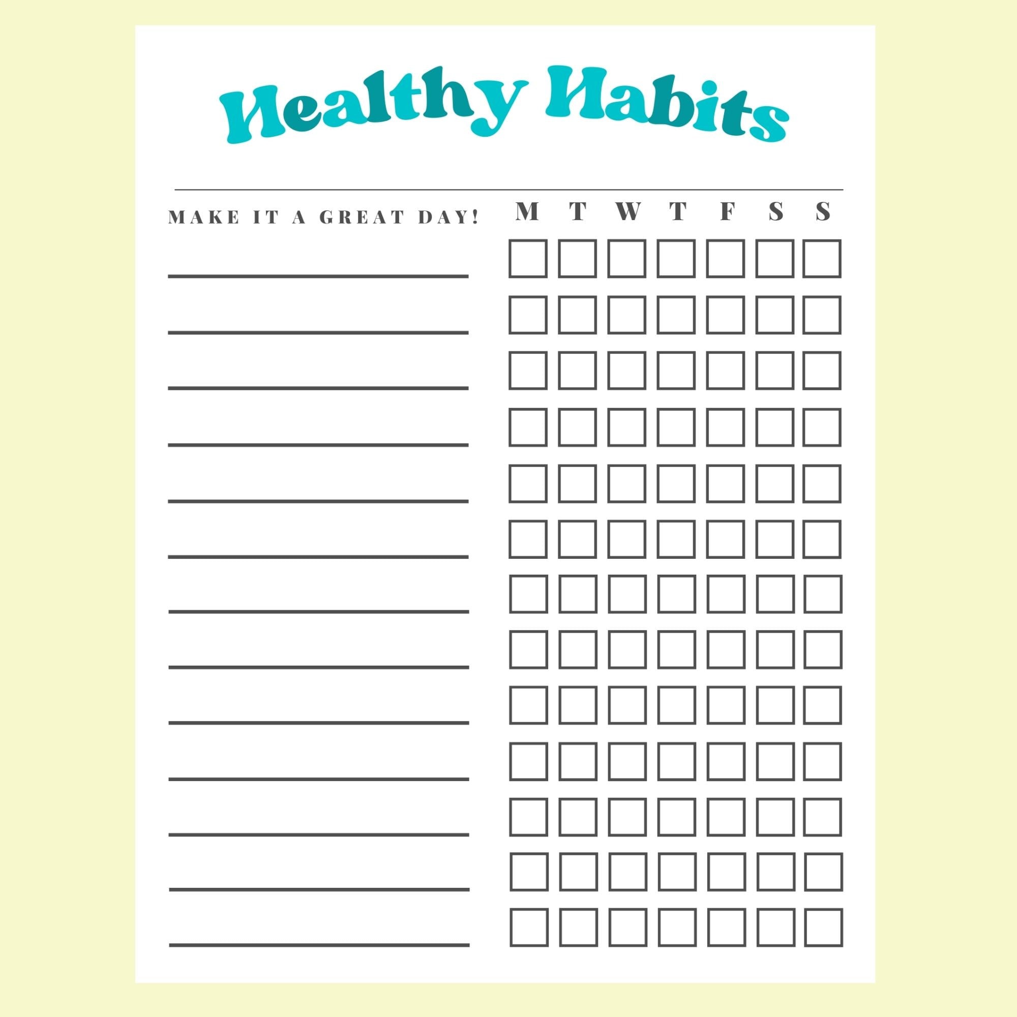 Healthy Habits Checklist, Kids Daily Routine, Printable Daily Routine ...