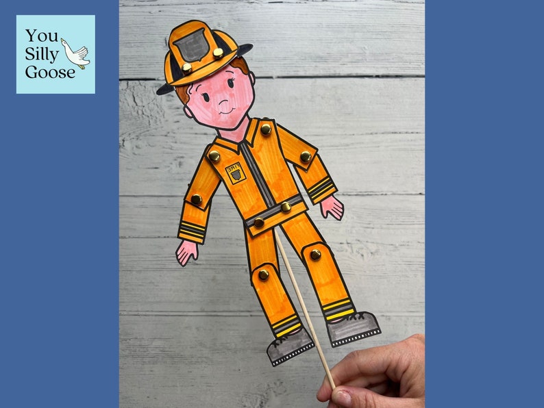 Craft paper Doll Police Officer Fire Fighter Articulated - Etsy