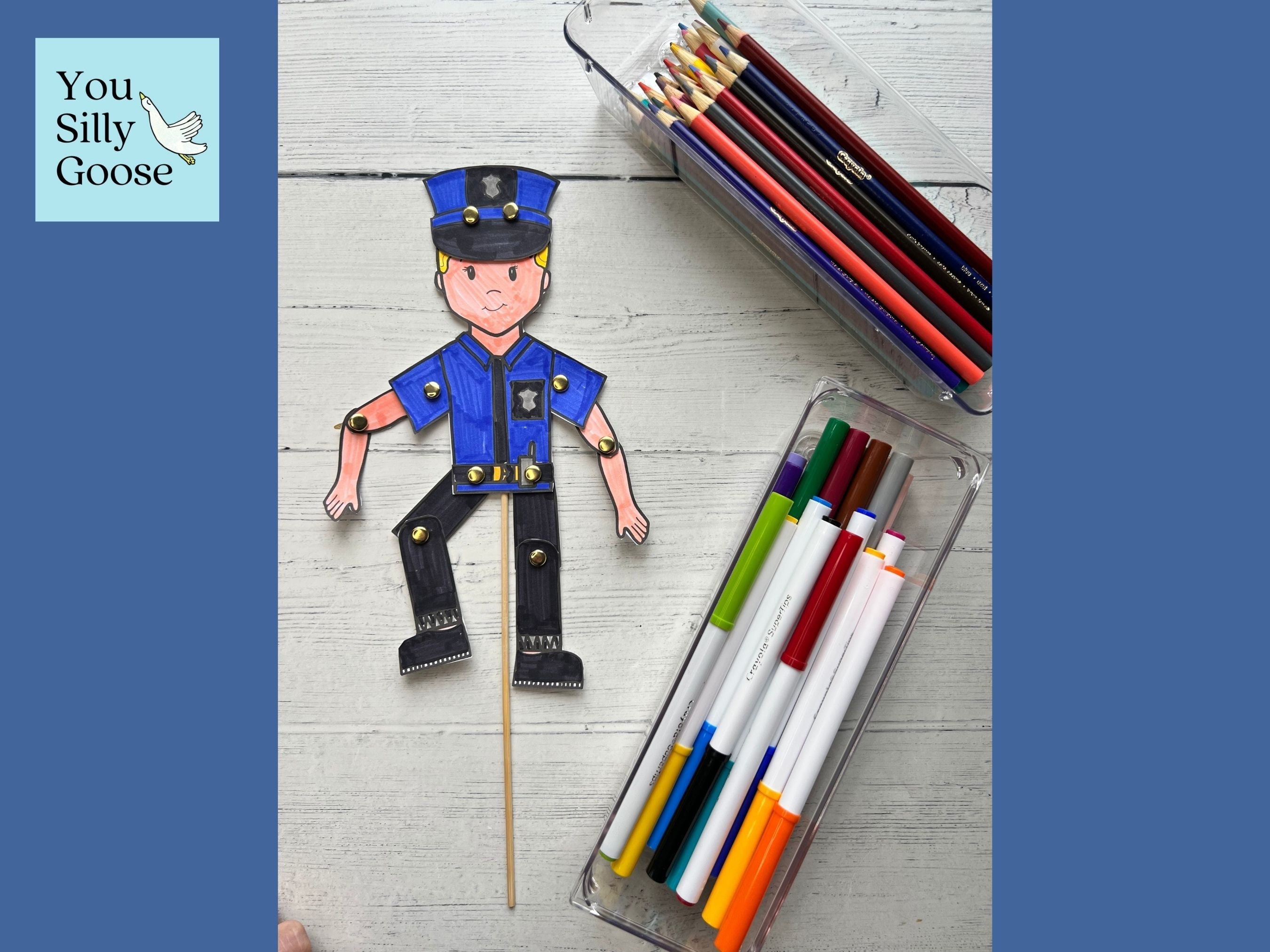 Craft paper Doll Police Officer Fire Fighter Articulated Doll Paper ...
