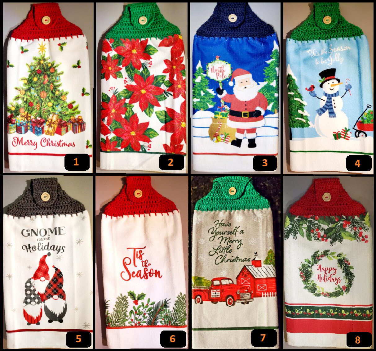 Christmas Kitchen Towels Crochet Top Kitchen Towel Kitchen Towels With ...