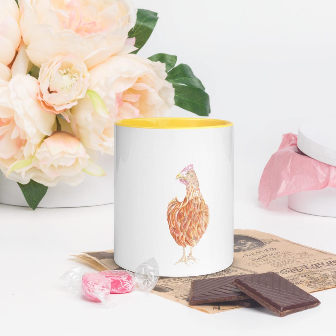 Mug With Color Inside for Chicken Lovers - Etsy