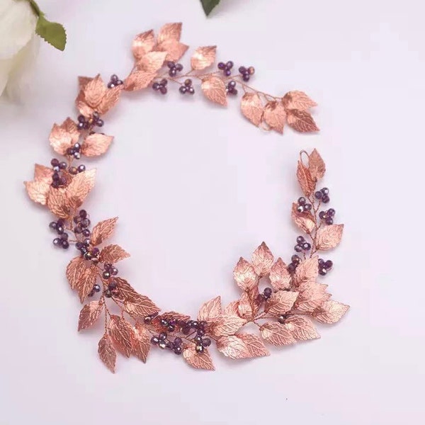 Rose Gold Hair Vine - Etsy