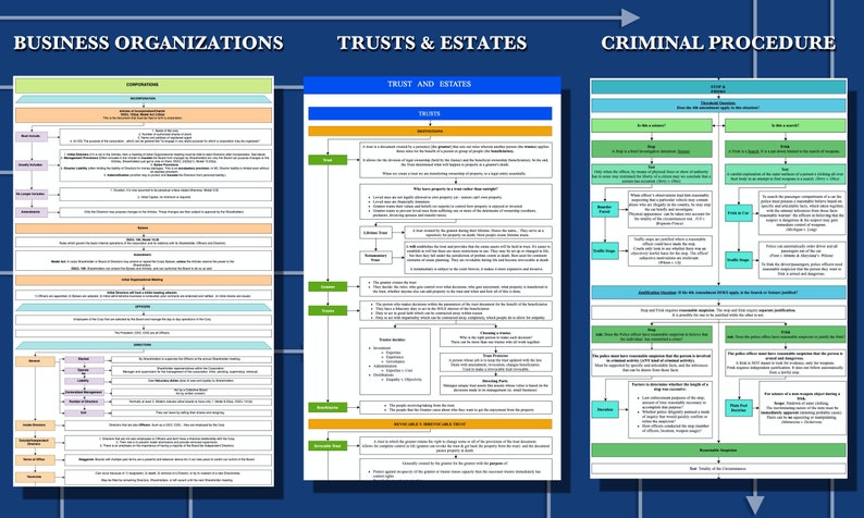 Law School Flowchart Outline Bundle - Etsy
