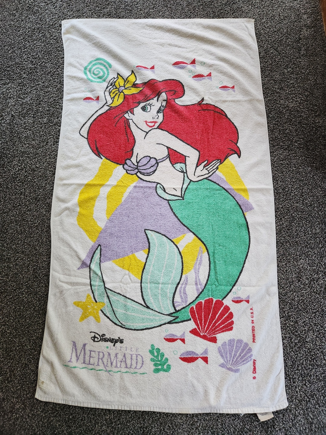 Vintage 90s Little Mermaid Towel - Etsy