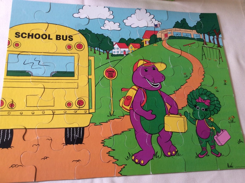 Vintage Barney Jumbo Pieces FLOOR Puzzle - Etsy