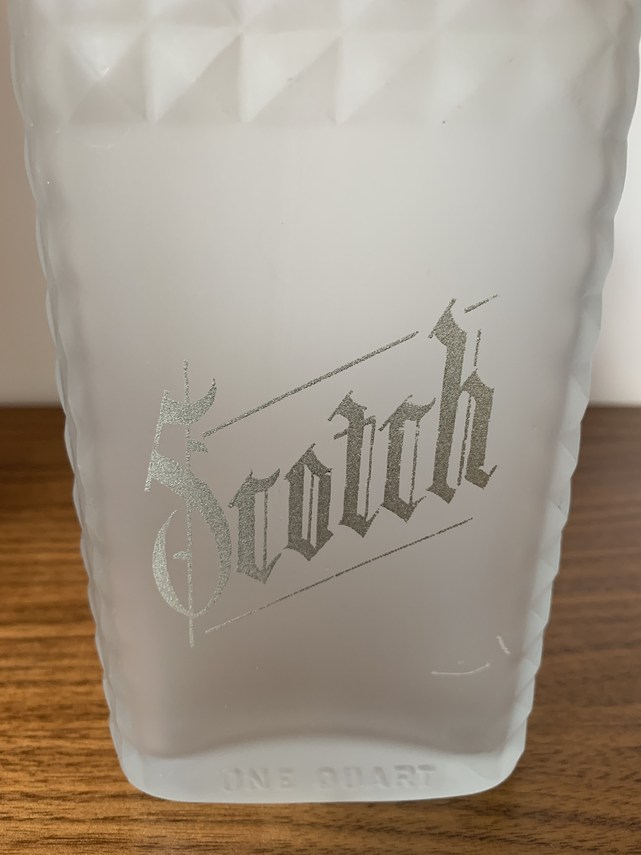 Vintage Decanter Set Scotch and Rye With Chrome Holder Frosted - Etsy