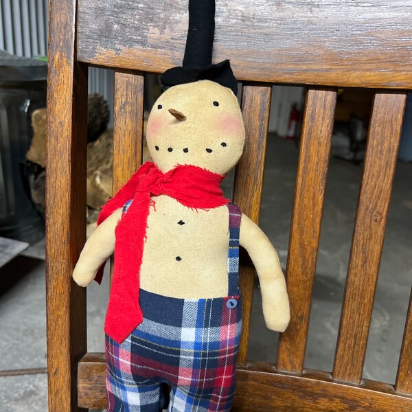 Primitive Snowman Doll - Etsy