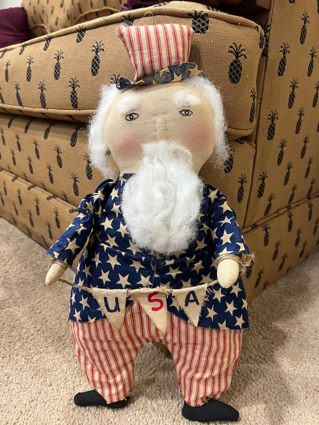 Handmade Primitive Uncle Sam Doll - Etsy